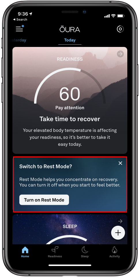 Rest Mode – Oura Help